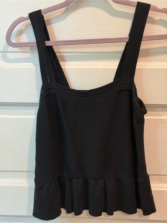Banana Republic | Tops | Banana Republic Black Ribbed Peplum Tank ...